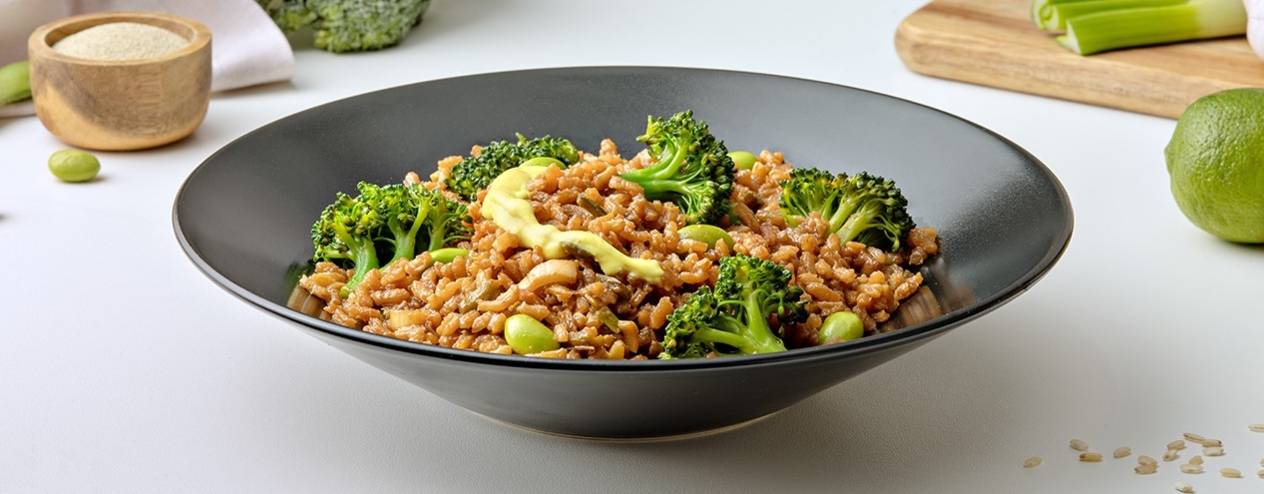 Arroz integral con brócoli